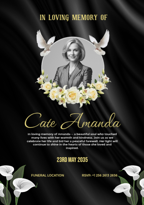 Burial flyer | Burial poster | Funeral flyer | Funeral poster Template | PosterMyWall